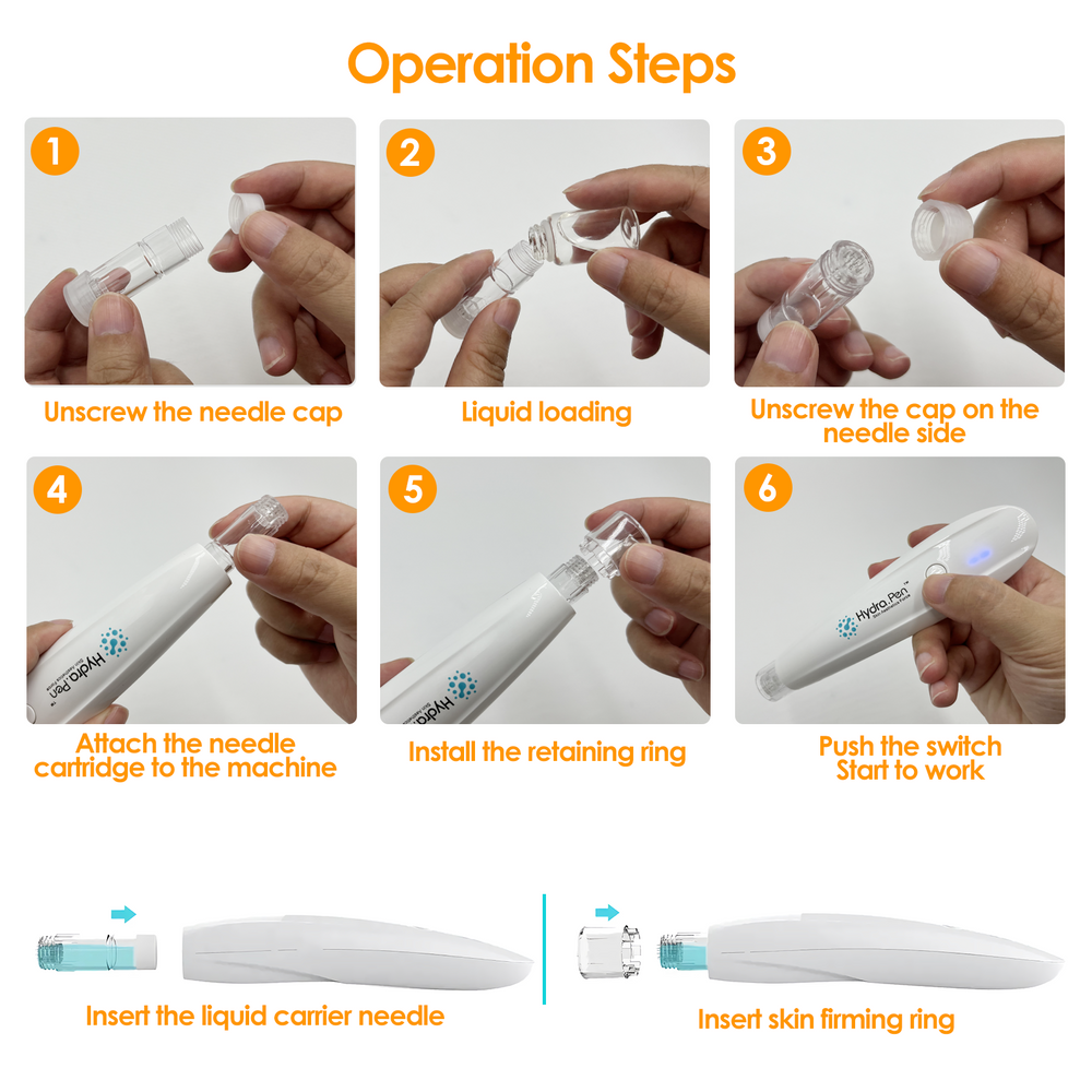 Dr. Pen Hydra Pen H2 Microneedling Pen with Serum Applicator 4 Cartrid