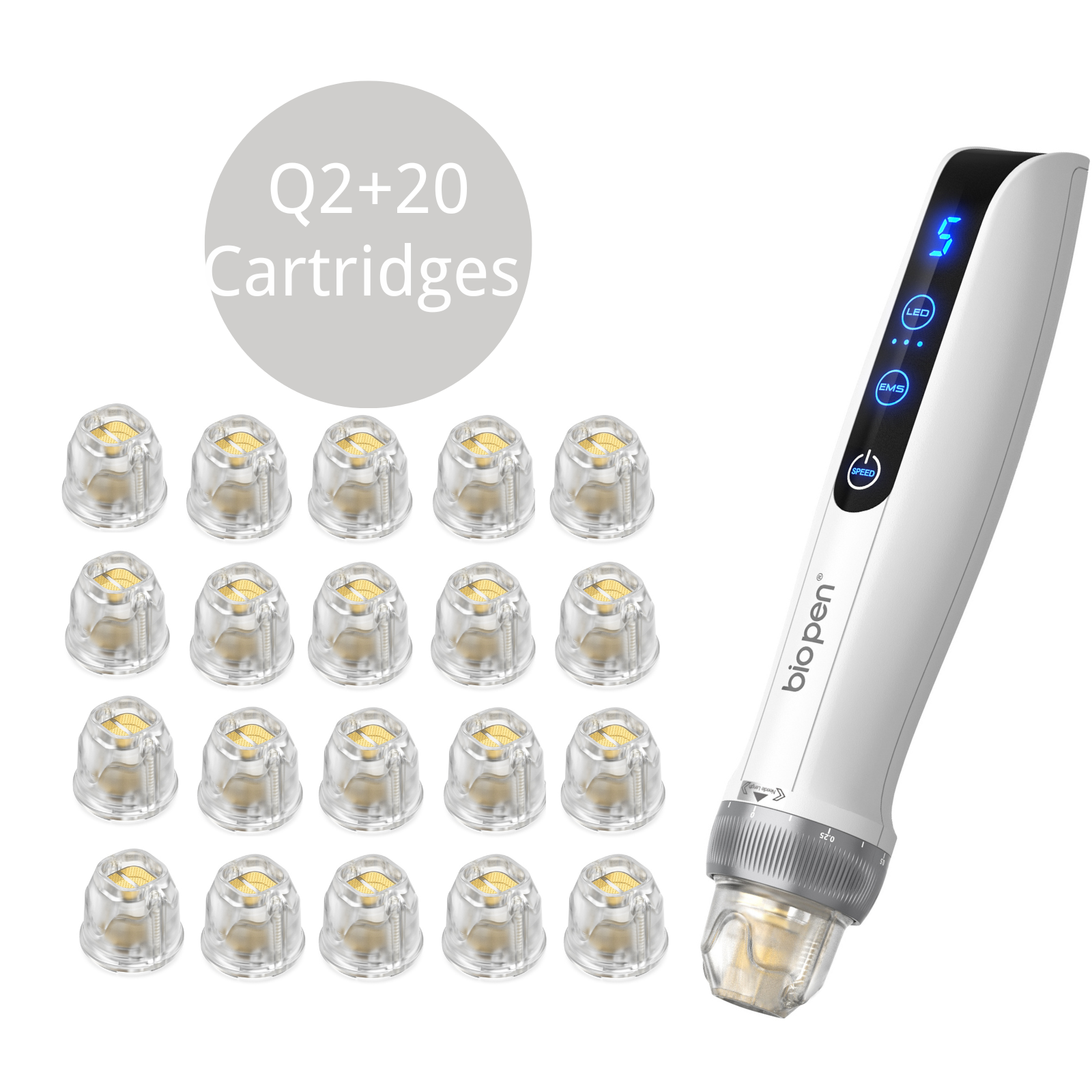 Bio Pen Q2 By Dr. Pen 3-in-1 Microneedling Pen With 20 pcs Cartridges